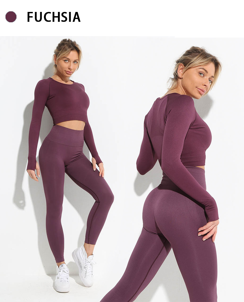 Wholesale seamless yoga clothing set sports suit women sportswear sports outfit fitness set ...